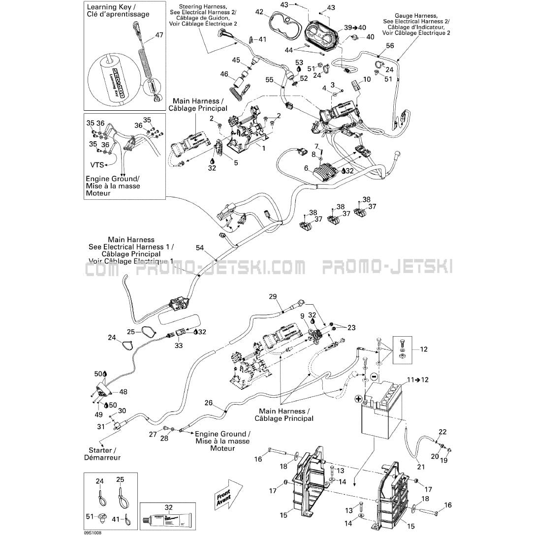 10- Electrical System pour JetSki Seadoo RXP-X 255 and 255 RS, 2010 ...