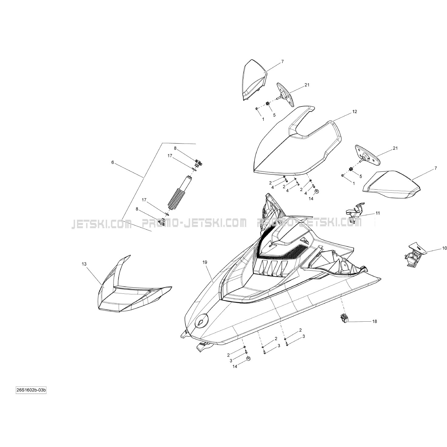 09- Front Cover - With Suspension for Seadoo RXT, 2016 2016 - Promo-Jetski