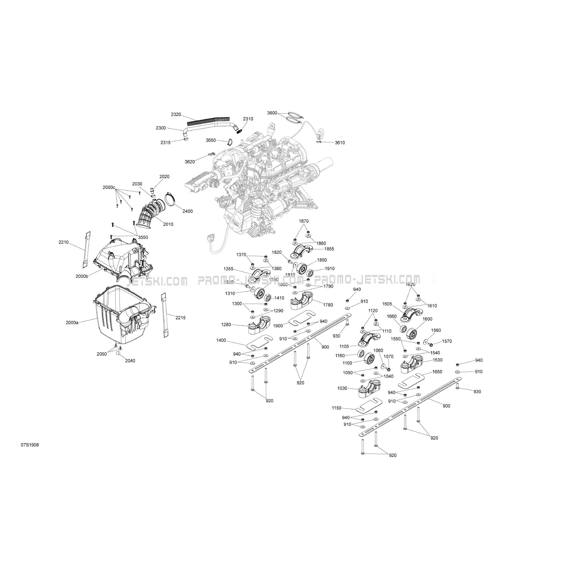 01- Engine for Seadoo 002 - Spark 900 HO ACE, 2019 2019 - Promo-Jetski
