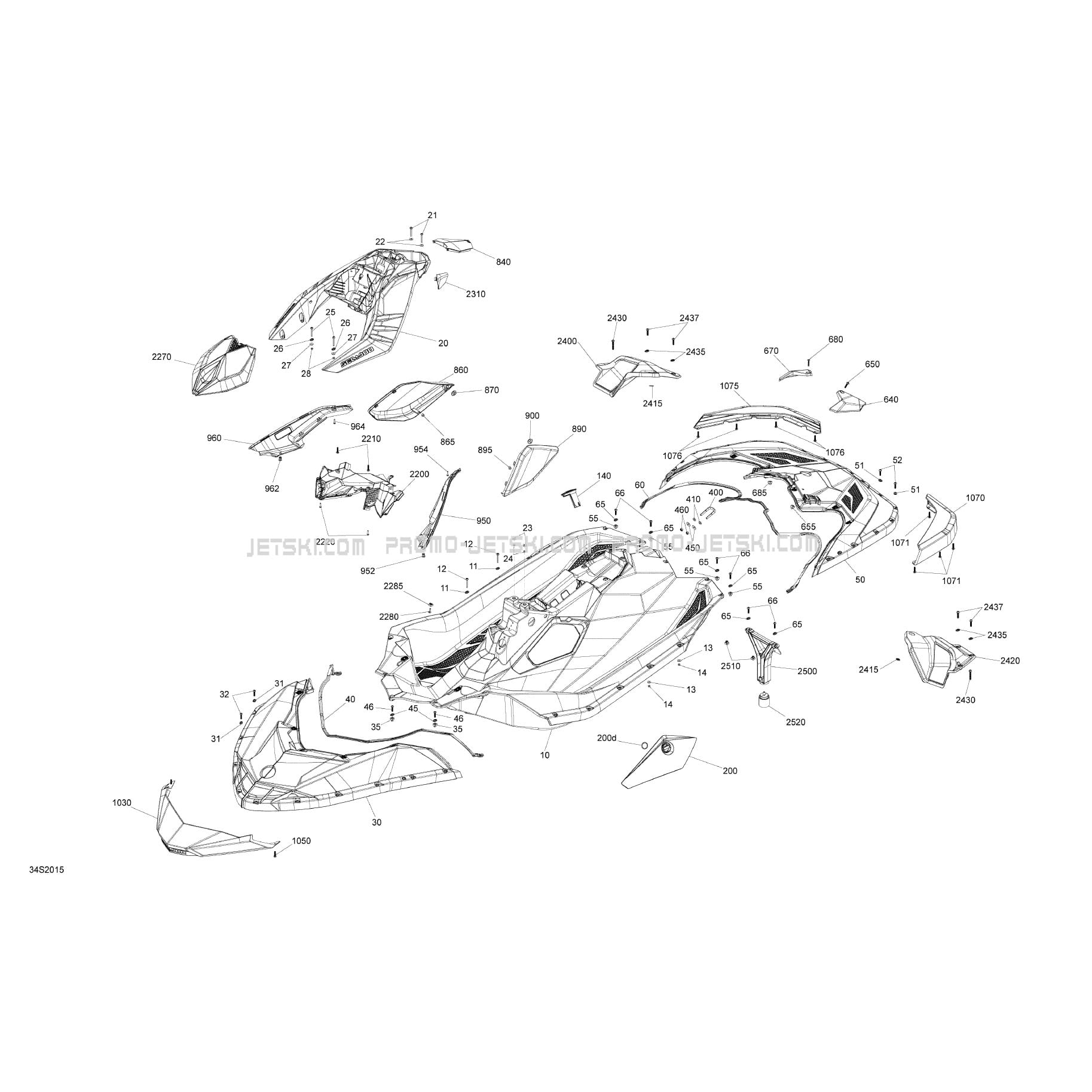 09- Body pour JetSki Seadoo 003 - Spark TRIXX, 2020 2020 - Promo-Jetski