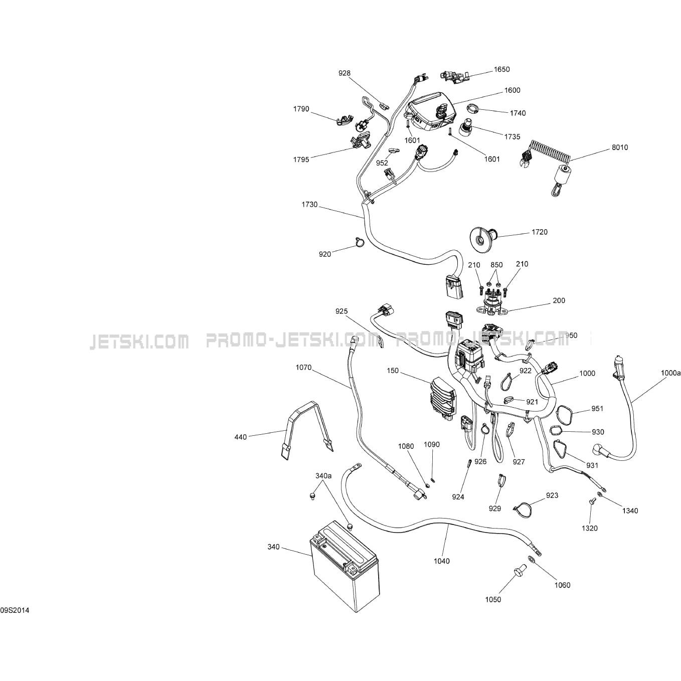 10- Electrical System for Seadoo 002 - Spark 900 HO ACE, 2020 2020 ...