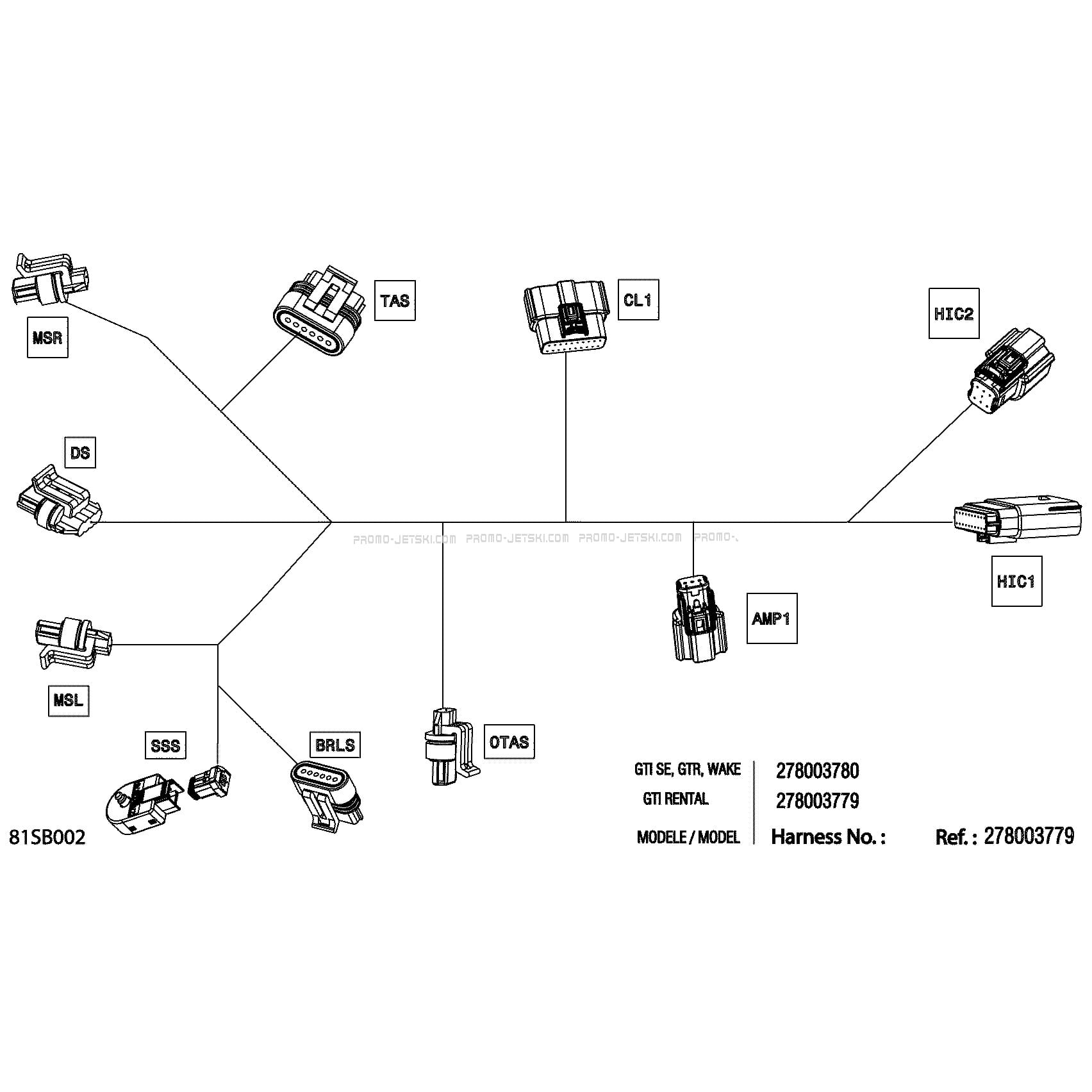 Électrique - Faisceau Électrique De guidon - 278003780 for Seadoo FISH ...
